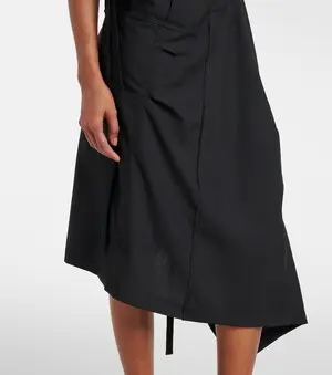 Junya Watanabe Halterneck Wool Midi Dress