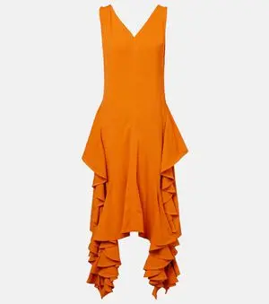 Bottega Veneta Ruffled Midi Dress - Orange