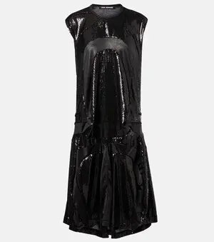 Junya Watanabe Sequined Midi Dress - Black