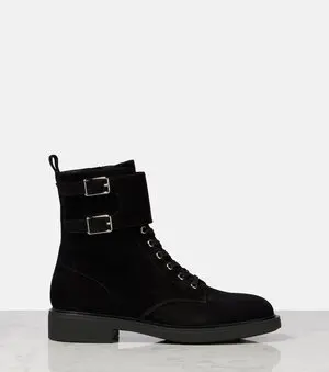 GIANVITO ROSSI Ripley Suede Combat Boots