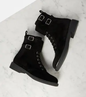 GIANVITO ROSSI Ripley Suede Combat Boots