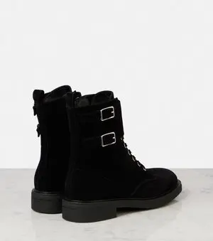 GIANVITO ROSSI Ripley Suede Combat Boots