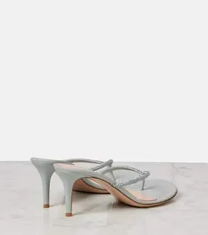 GIANVITO ROSSI Embellished Suede Thong Sandals