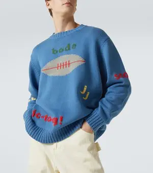 BODE Spirit Embroidered Cotton And Wool Sweater