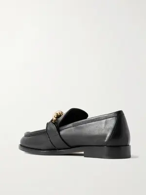 Bottega Veneta Astaire Embellished Leather Loafers - Black