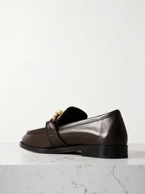 Bottega Veneta Astaire Embellished Leather Loafers - Brown