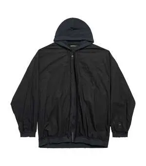 Balenciaga Oversized Distressed Hooded Shirt