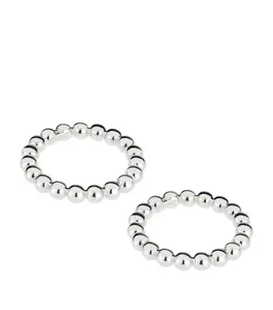 Christofle Set Of 2 -plated Perles Napkin Rings - Silver
