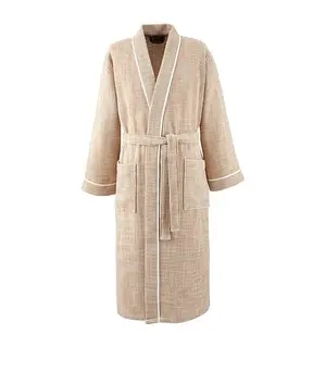 YVES DELORME Cotton Leo Bathrobe - Beige