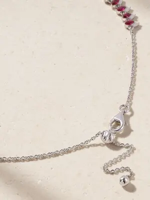 KAMYEN 18-karat White Gold, Ruby And Enamel Choker