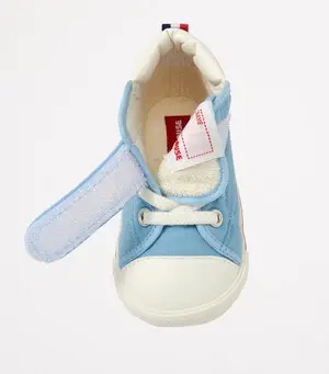 MIKI HOUSE High Top Canvas Sneakers With Velcro Fastening