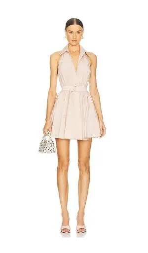 Norma Kamali Halter Flared Mini Dress - Blush