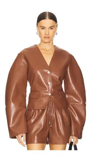 Nanushka Kiyo Blazer - Brown