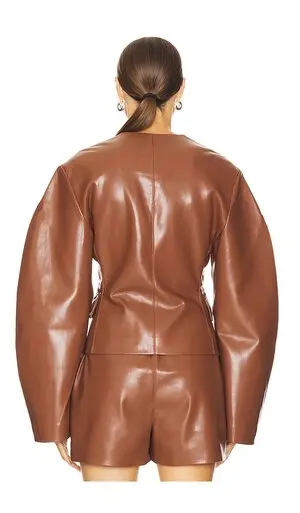 Nanushka Kiyo Faux Leather Blazer