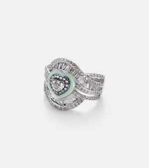 KAMYEN 18kt White Gold And Titanium Diamond Ring