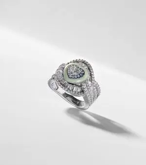 KAMYEN 18kt White Gold And Titanium Diamond Ring