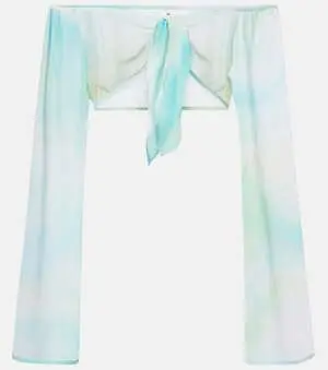BANANHOT Grace Semi-sheer Off-shoulder Top