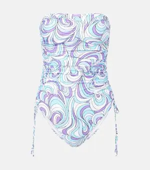 Melissa Odabash Sydney Strapless Swimsuit In Whirl Print - Multicoloured