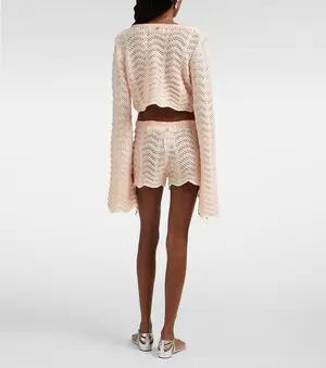 BANANHOT Mina Striped Cotton-blend Shorts - Pink