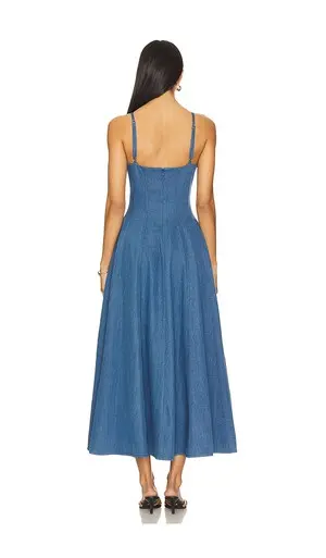 LOVERS AND FRIENDS Simone Midi Dress In Denim