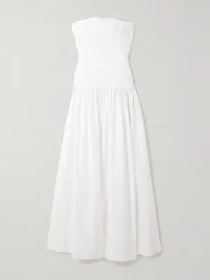 Matteau Strapless Organic Cotton-poplin Maxi Dress