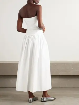 Matteau Strapless Organic Cotton-poplin Maxi Dress