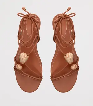 Zimmermann Leather Gleam Flat Sandals