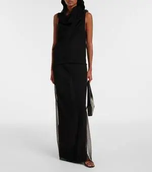 Khaite Jeanty Tulle Maxi Dress In Ivory Glow