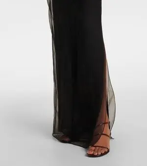Khaite Jeanty Tulle Maxi Dress In Ivory Glow