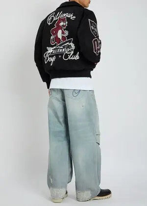 BILLIONAIRE BOYS CLUB Wool-blend Varsity Jacket With Patchwork And Appliqués