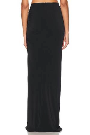 SID NEIGUM Floor Length Gathered Belt Skirt - Black