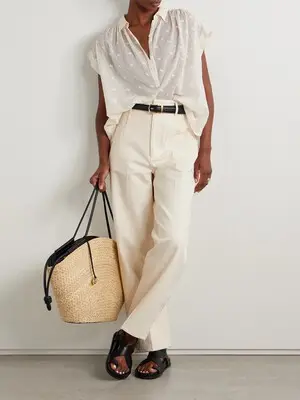 NILI LOTAN Normandy Embroidered Blouse