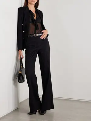 NILI LOTAN Cecily Ruffled Silk-chiffon Blouse - Black