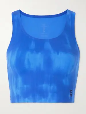 On Malibu Cropped Tie-dye Tank - Blue