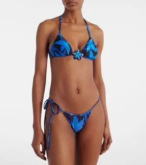 SAME Island Floral-appliqué Bikini Top