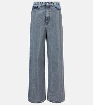 Stella McCartney Crystal-embellished Wide-leg Jeans