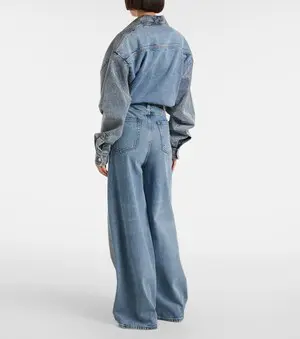 Stella McCartney Crystal-embellished Wide-leg Jeans
