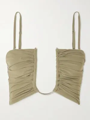 Christopher Esber Cutout Embellished Bikini Top - Green