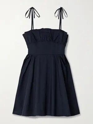KIKA VARGAS Mia Ruffled Cotton-blend Poplin Mini Dress