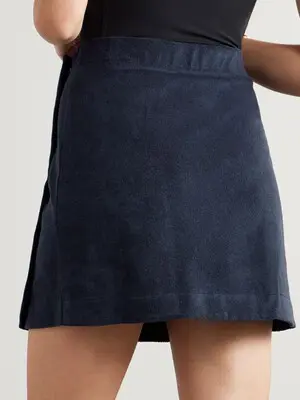 ERES Cotton-terry Mini Wrap Skirt - Blue