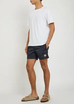 Moncler Logo Shell Swim Shorts - Navy