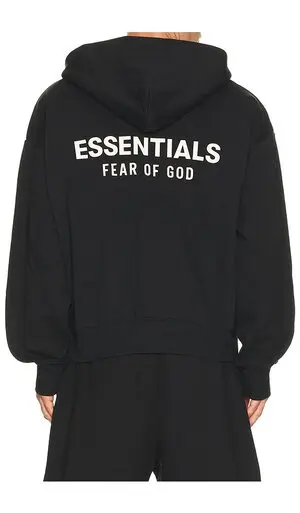 Fear Of God Classic Fit Fleece Zip Up Hoodie - Black