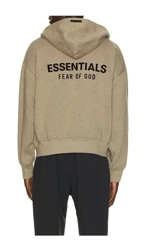 Fear Of God Classic Fit Fleece Zip Up Hoodie - Neutral