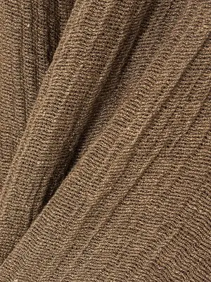 Le Kasha Spetses Draped Organic Linen-gauze Mini Skirt - Brown