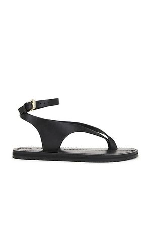 A.emery Millar Leather Sandal With Buckle Ankle Strap - Black