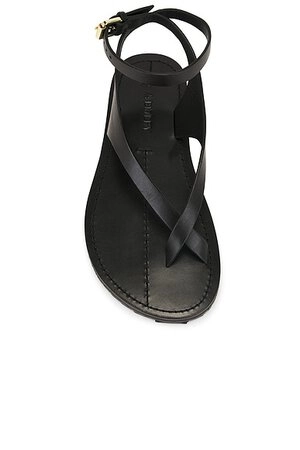 A.emery Millar Leather Sandal With Buckle Ankle Strap - Black