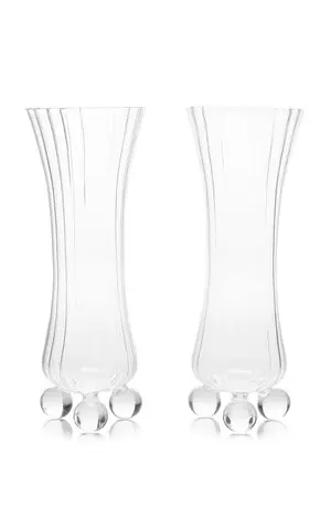 MODA DOMUS Le Jardin Set-of-two Glass Champagne Flutes - Clear