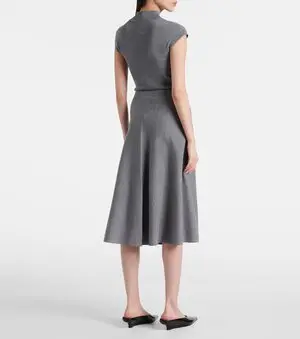 Jardin Des Orangers Wool High-rise Midi Skirt