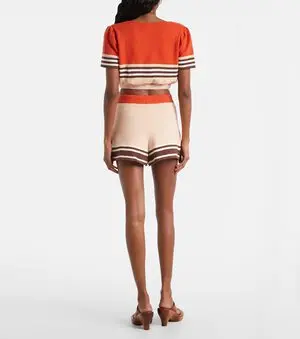 Zimmermann Ascension Knitted Cotton-blend Shorts