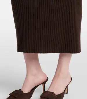 Jardin Des Orangers Ribbed-knit Cashmere Maxi Skirt
